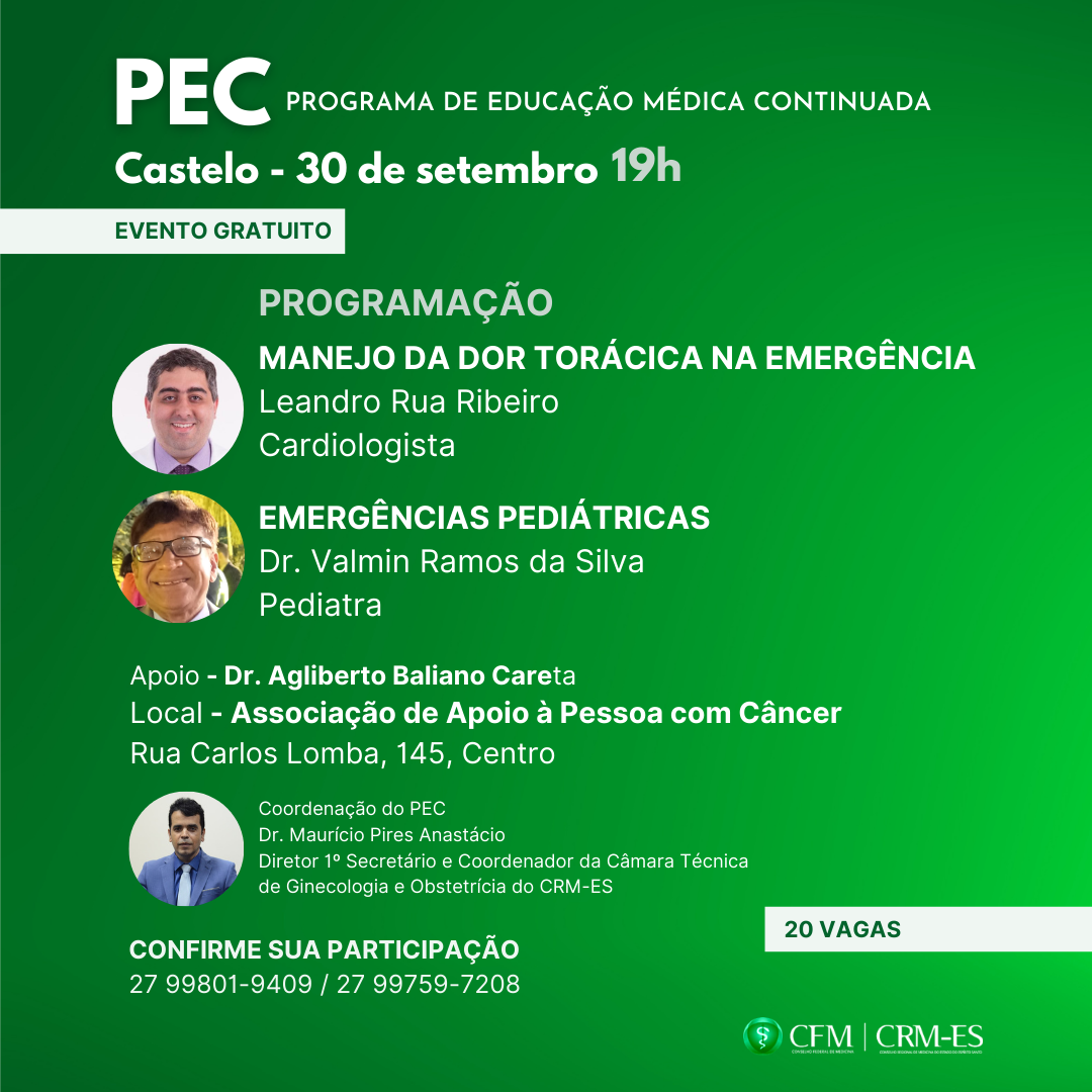 Dor torácica e emergências pediátricas no PEC de Castelo | CRMES ...